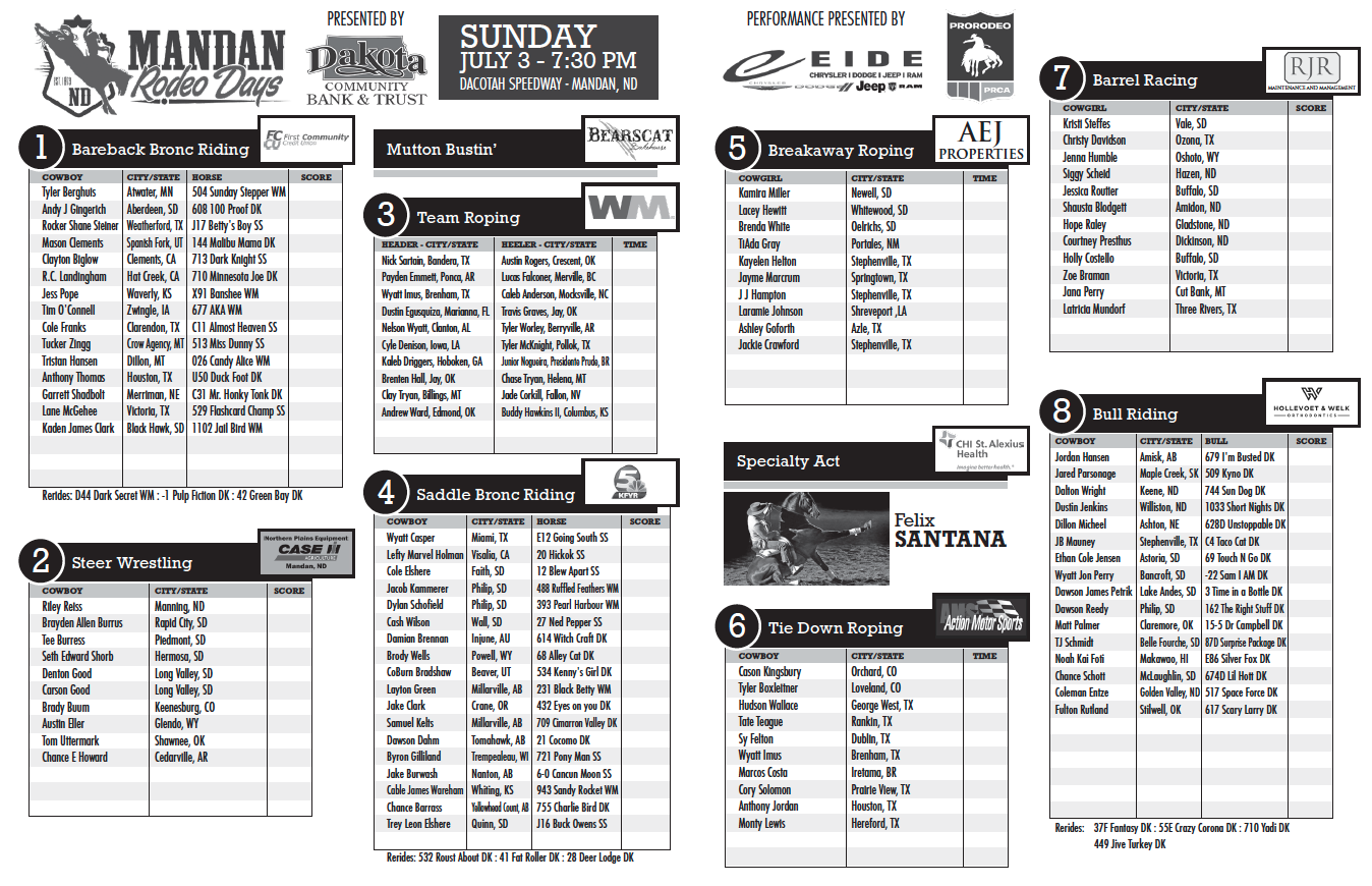 Competitors – MandanRodeo